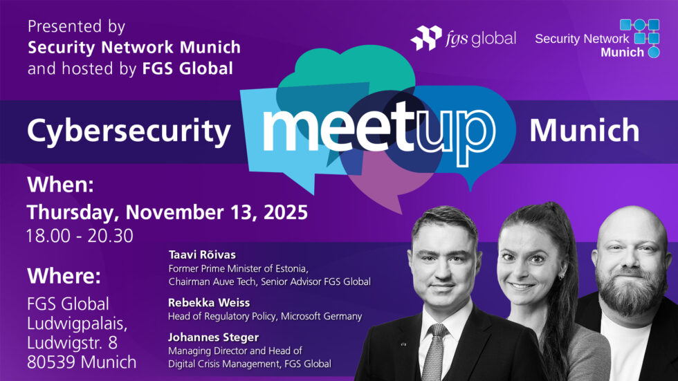 Cybersecurity Meetup Munich on November 13 - Security Network Munich